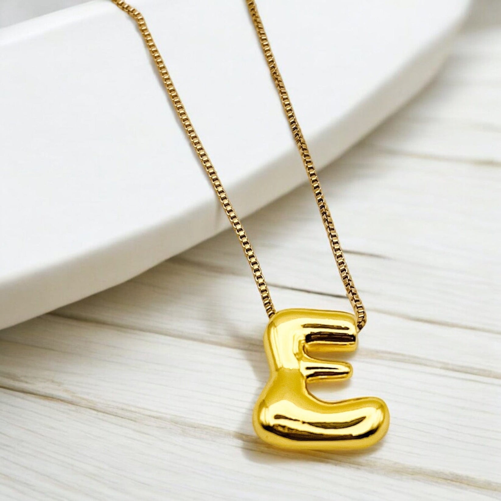 Initial Letter Bubble Monogram Necklace- Waterproof – FIONA GRACE